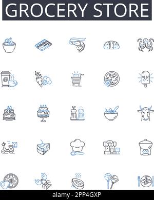 Specialty shop line icons collection. Boutique, Niche, Exclusive ...