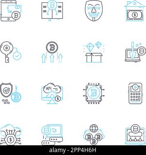 Virtual presence linear icons set. Avatar, Teleportation, Immersion ...