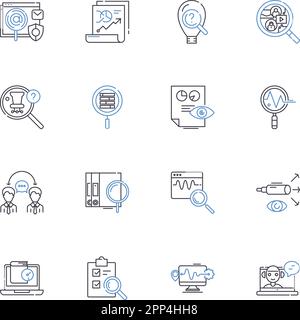 Medical evaluation line icons collection. Diagnosis, Assessment ...