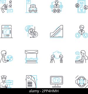 Astute society linear icons set. Intelligence, Insight, Discernment ...