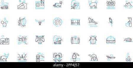 Cultural immersion linear icons set. Diversity, Experience, Integration ...