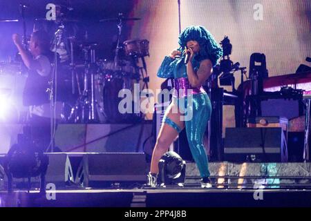 Moonchild Sanelly performs with Gorillaz on stage at All Points East at ...