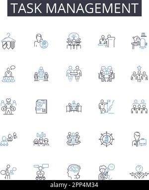 Timekeeping system line icons collection. Accuracy, Attendance, Automation, Biometric, Clock ...