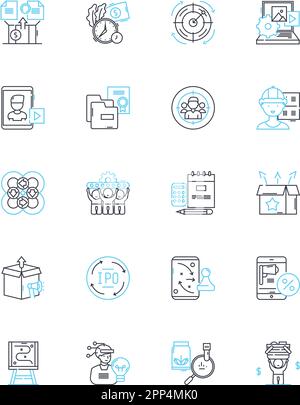 Cooperative effort linear icons set. Collaboration, Coordination, Partnership, Synergy, Unity ...
