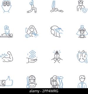 Criminal justice line icons collection. Punishment, Rehabilitation ...
