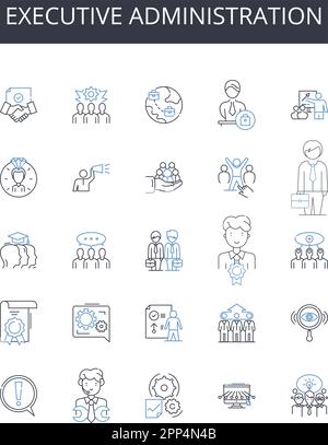 Senior supervision line icons collection. Experience, Leadership ...