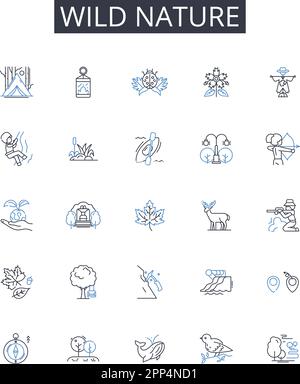 Boundless ocean line icons collection. Endless, Serenity, Depth ...