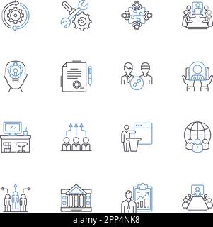 Astute physical line icons collection. Agile, Athletic, Coordinated ...