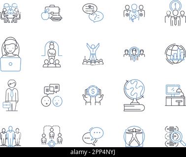 Recognition and rewards line icons collection. Appreciation ...