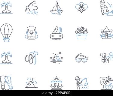 Hobbies and learning line icons collection. PPE, Social distancing ...