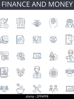 Bankroll line icons collection. Funds, Capital, My, Cash, Finance ...