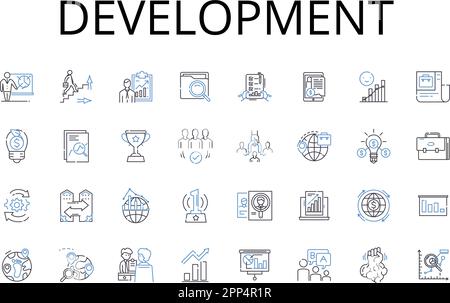 Maturation line icons collection. Growth, Development, Progression ...