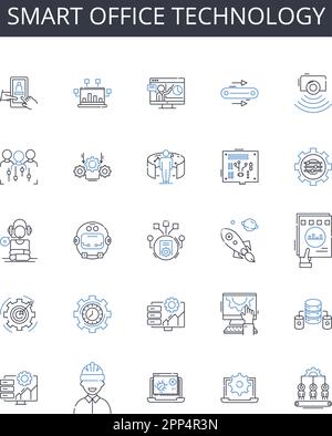 Digital workspaces vector line icons set. Digital, Workspaces, Virtual, Collaborative, Cloud ...