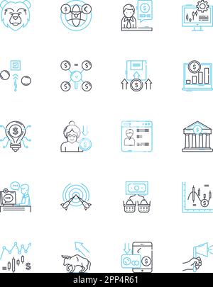 Thrifty mindset linear icons set. Frugal, Economical, Budget-conscious ...