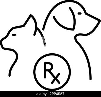 Cat, dog and prescription drug symbol, veterinary healthcare and ...