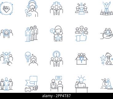 Competency mapping line icons collection. Skills, Knowledge, Abilities ...