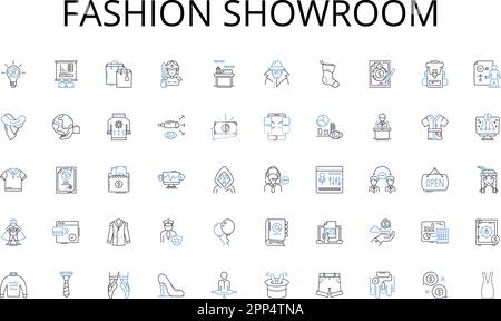 Fashion showroom line icons collection. Synergy, Collaboration ...