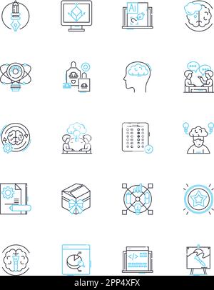 Vision and foresight linear icons set. Insight, Perception, Prophecy ...