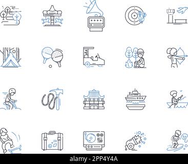 Voyage line icons collection. Exploration, Adventure, Discovery ...