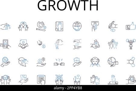 Evolvement line icons collection. Advancement, Growth, Transformation, Progression, Development ...