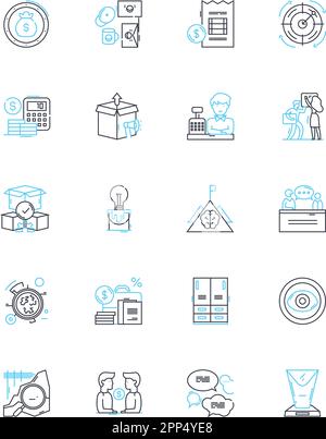Mathematics calculus linear icons set. derivative, integral, limit, function, coordinate, curve ...