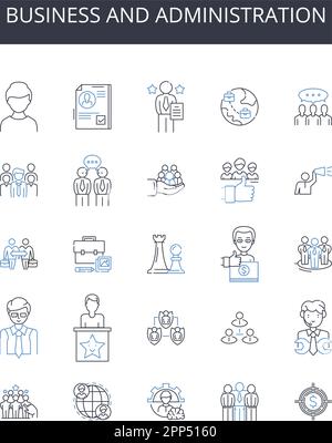 Organizational affairs line icons collection. Leadership, Decision ...