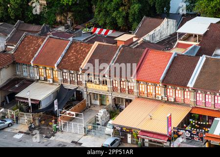 Elevated view of George Town, UNESCO Worls Heritage Site and capital city of Penang, Malaysia ...