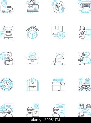 Stockpile depot linear icons set. Stockpile, Depot, Inventory ...