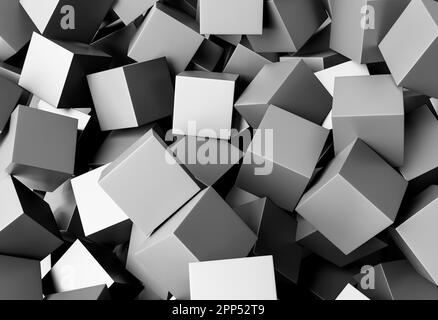 Creative wallpaper with grey cubes Stock Photo - Alamy