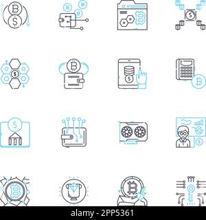 Cybersecurity measures linear icons set. Firewall, Encryption ...