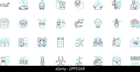 Foster sustainability linear icons set. Conservation, Preservation ...