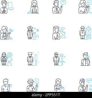 Quick duties linear icons set. Swift, Rapid, Hasty, Instantaneous ...