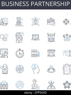 Co-operation line icons collection. Partnership, Unity, Teamwork, Collaboration, Alliance ...