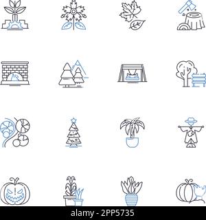 Harvesting line icons collection. Reaping, Collecting, Gleaning, Mowing ...