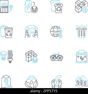 Biotechnology innovations linear icons set. Geneticengineering ...