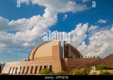 Cloudy side View of Pakistan Monument at the heart of Islamabad ...