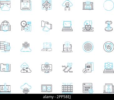 Cloud possibility linear icons set. Cloud, Possibility, Innovation, Flexibility, Scalability ...