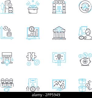 Capital allocation linear icons set. Efficiency, Budgeting, Analysis ...