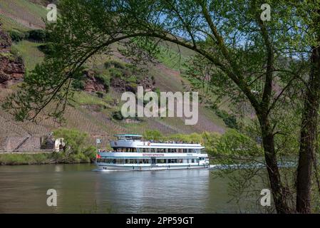 Erden, Germany. 22nd Apr, 2023. The excursion boat "Moselkönigin ...