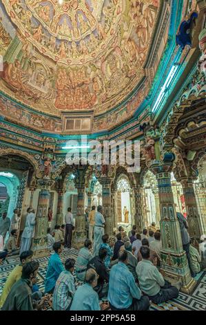 12 30 2008 Devotees in Sabha mandap of Swaminarayan Mandir Gondal BAPS ...
