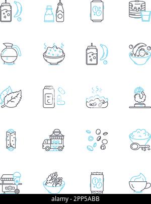 Chemical transformation linear icons set. Reactivity, Conversion ...