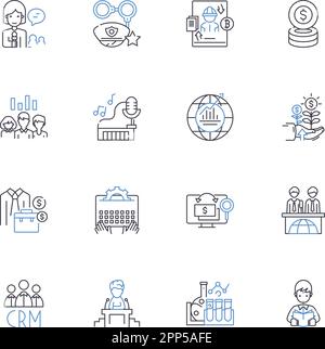 Influencer Outreach line icons collection. Socialmedia, Outreach ...