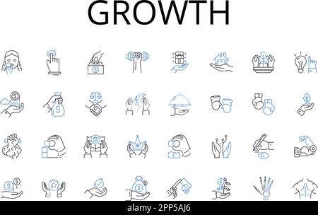 Upsizing line icons collection. Expansion, Growth, Enlargement ...