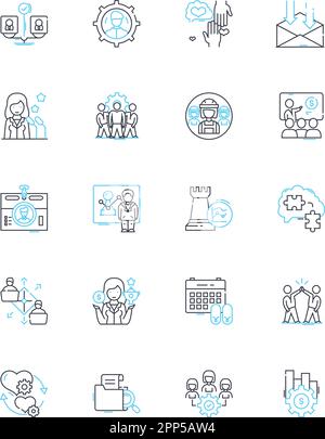 Social acumen linear icons set. Empathy, Listening, Diplomacy ...