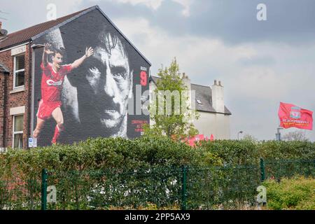 Ian Rush mural during the Premier League match Liverpool vs ...