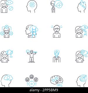 Mental Capacity linear icons set. Cognition, Intelligence, Ability ...