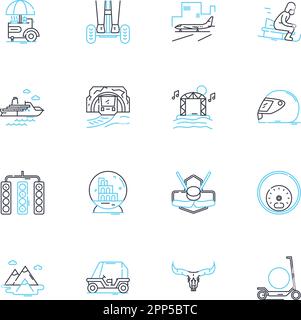 Cultural retreat linear icons set. immersion, rejuvenation, mindfulness ...