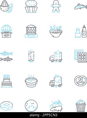 Gastronomic experiences linear icons set. Tasty, Flavourful, Gourmet ...