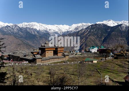 Traditional Himalayan wooden temple of Goddess Bhima Kali in Sarahan ...
