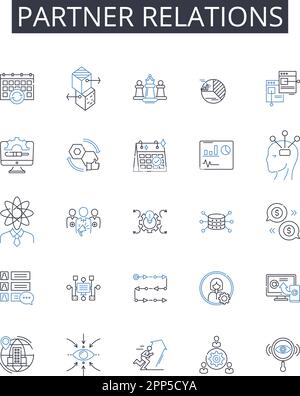 Partner relations line icons collection. Employee engagement, Customer ...